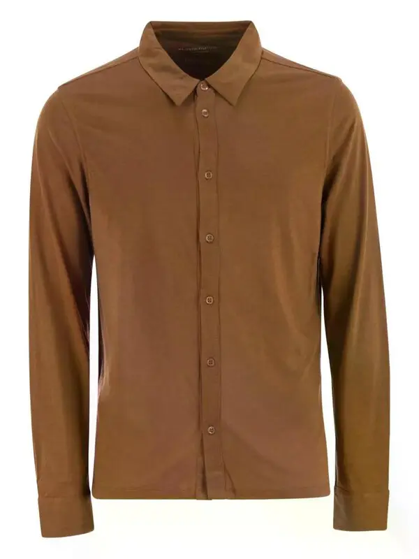 Majestic Filatures Long-sleeved Button Shirt - Brown