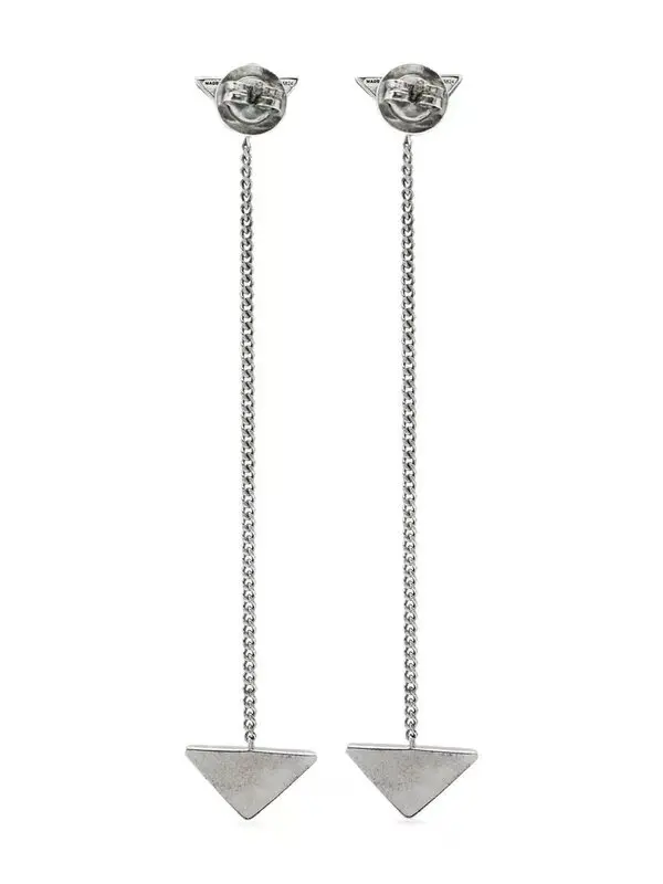Prada Triangle-enamel Chain Earrings