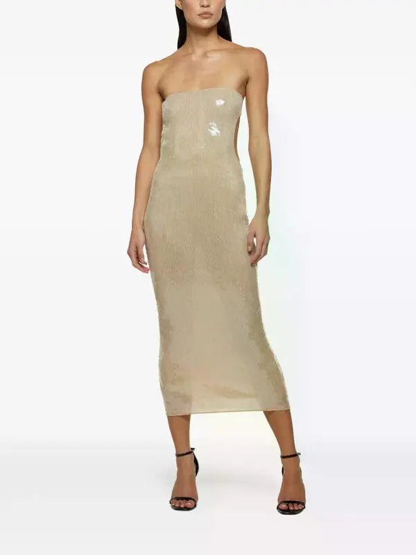 Oseree Marylin Sequin Midi Dress - Neutrals