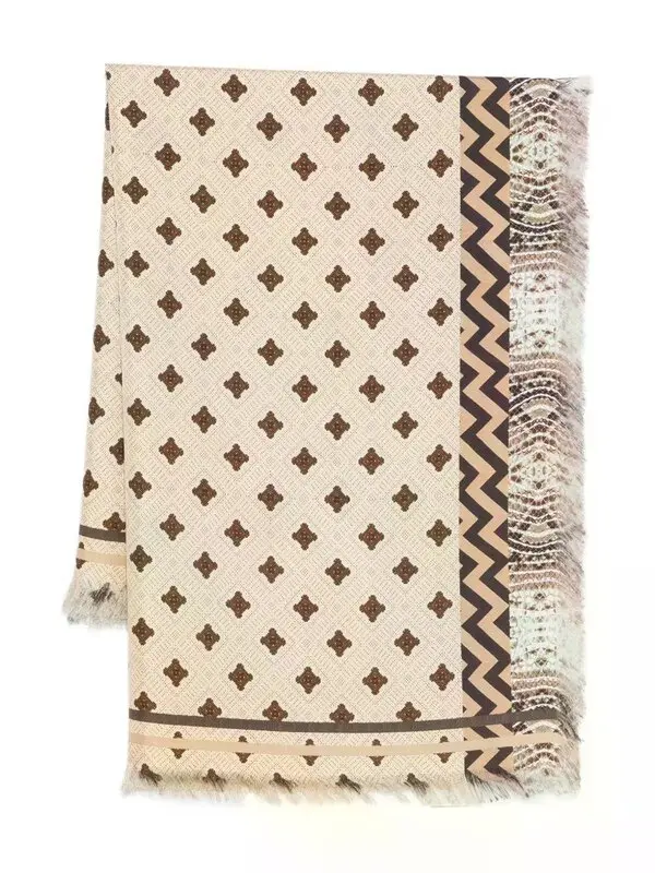 PIERRE-LOUIS MASCIA Aloeuw Fringe-edge Silk Scarf - Neutrals