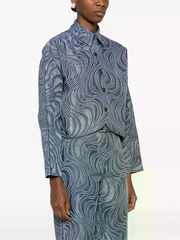 Botsí Button-up Wave-pattern Jacket