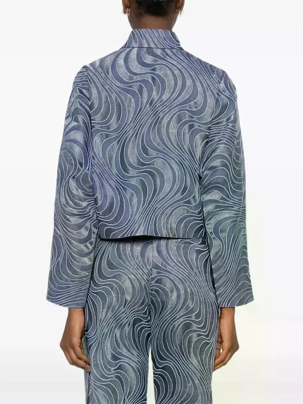 Botsí Button-up Wave-pattern Jacket