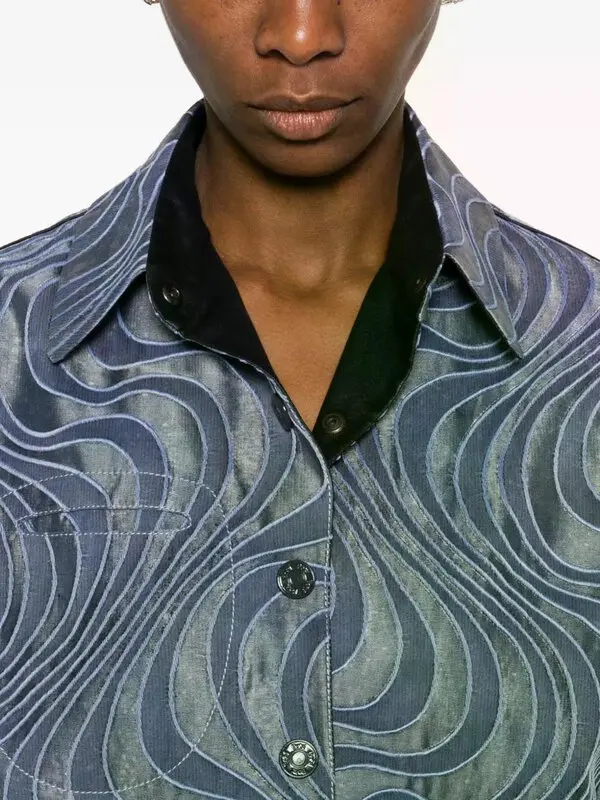 Botsí Button-up Wave-pattern Jacket