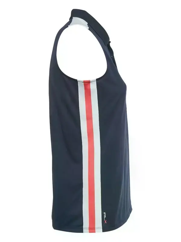 Rlx Ralph Lauren Striped Logo Sleeveless Top