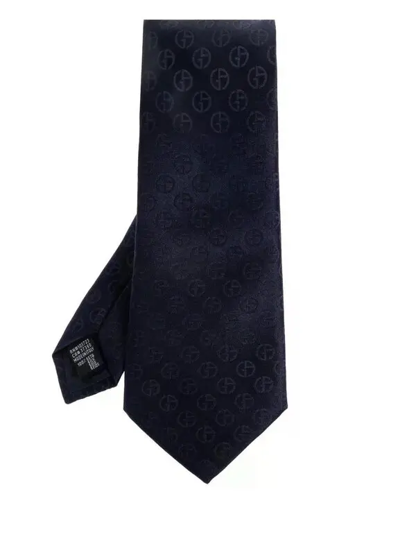 Giorgio Armani Patterned Silk Necktie - Blue