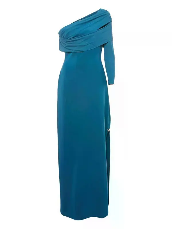 CHATS BY C.DAM Draped One-sleeve Maxi Dress