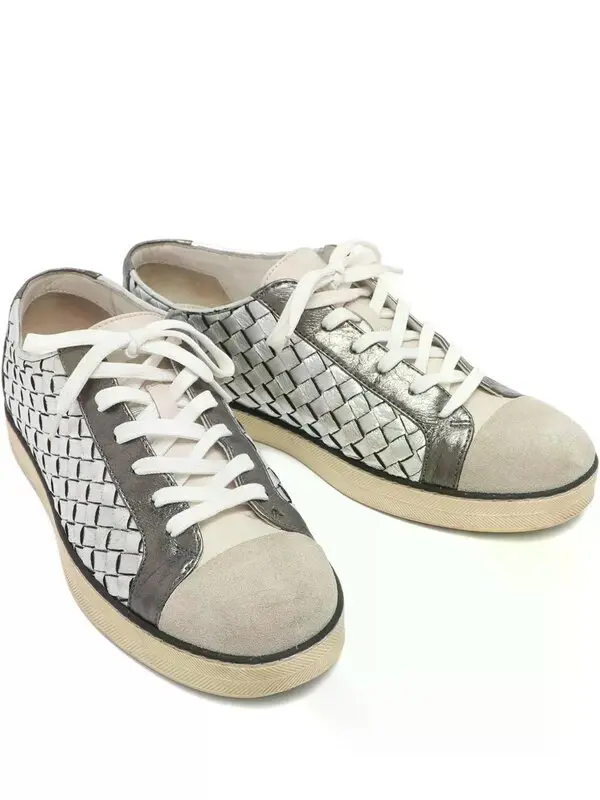 Bottega Veneta Intrecciato Sneakers - Silver