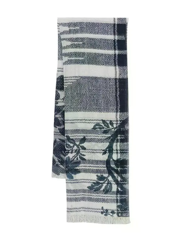 PIERRE-LOUIS MASCIA Hawnbci Floral-print Scarf - Blue