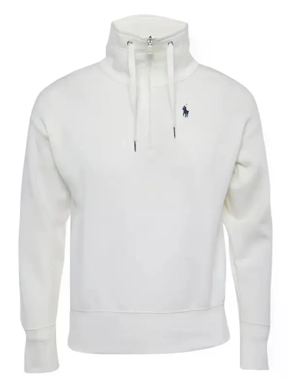 Polo Ralph Lauren Zip-neck Long Sleeve Sweatshirt - White