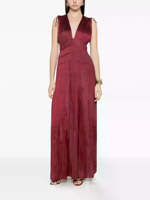 Ulla Johnson Tasneem V-neck Maxi Dress - Red