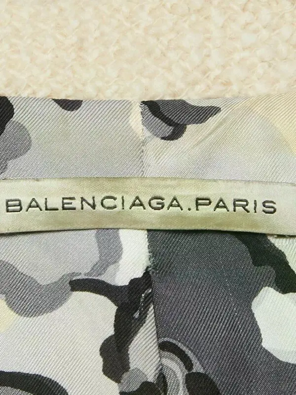 Balenciaga Tweed Jacket With Ruffle And Tie Detail