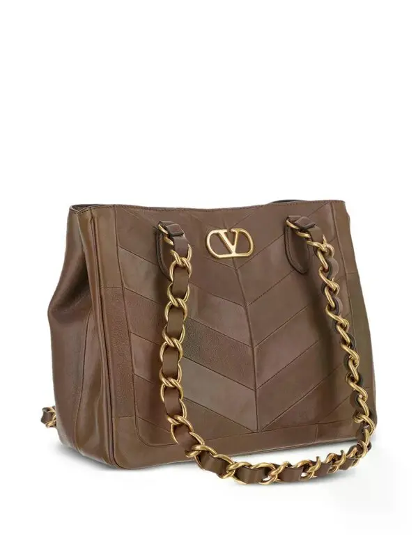 Valentino Garavani Patchwork Chain Leather Tote Bag