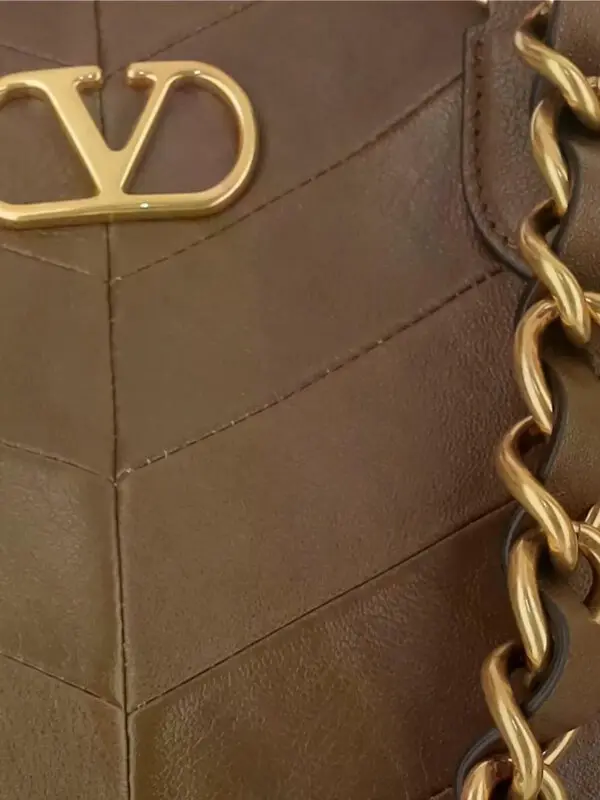 Valentino Garavani Patchwork Chain Leather Tote Bag