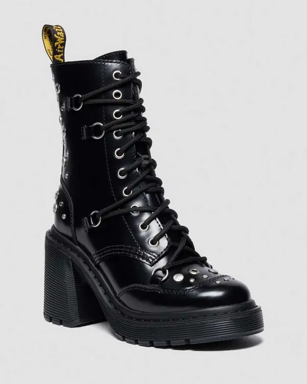 Dr. Martens Chesney Studded Leather Boots - Black