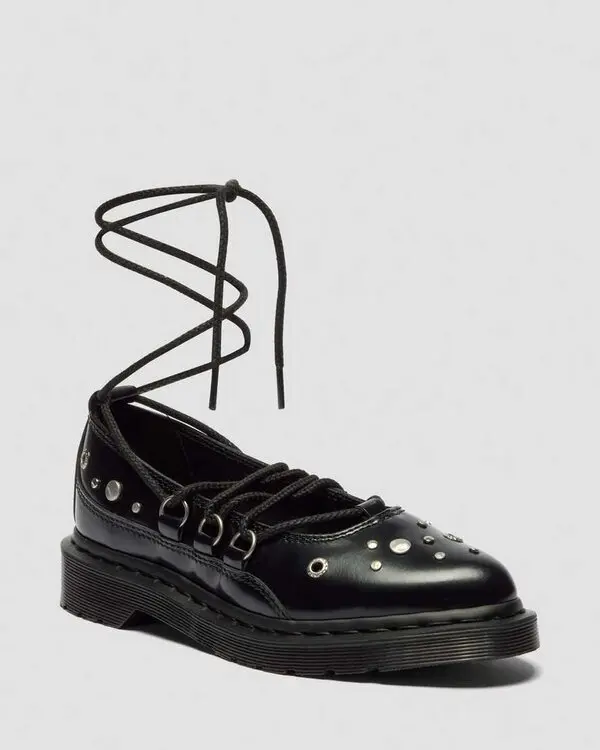 Dr. Martens Elphie Ii Studded Buttero Leather Ballet Flats