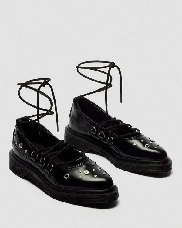 Dr. Martens Elphie Ii Studded Buttero Leather Ballet Flats