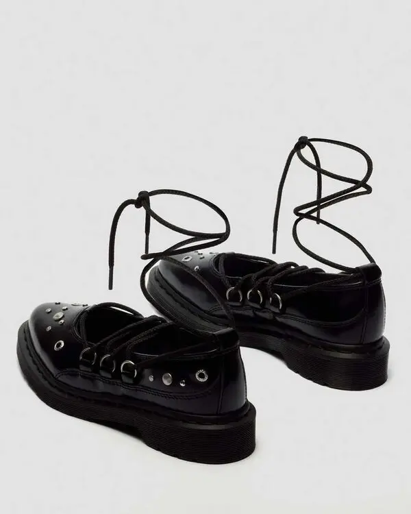 Dr. Martens Elphie Ii Studded Buttero Leather Ballet Flats