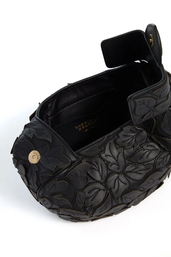 Gabriela Hearst Soft Demi Embroidered Leaves Clutch