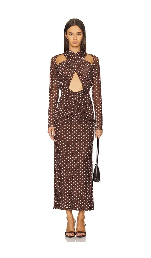 CAPITTANA Rosalie Dress - Brown Polka Dots