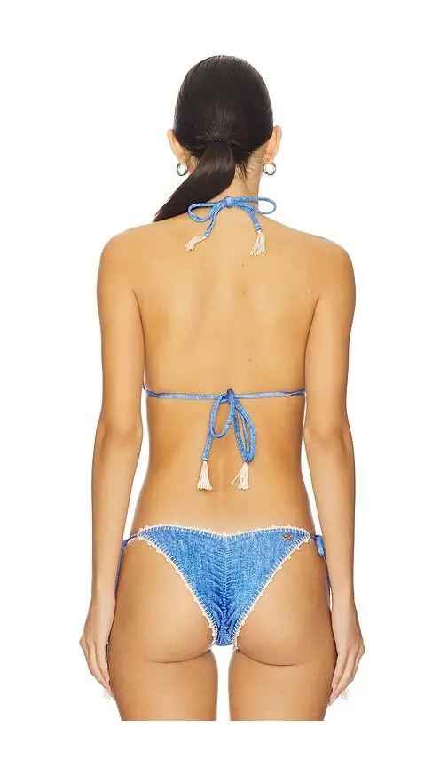CAPITTANA Lia Roses Bikini Top - Denim