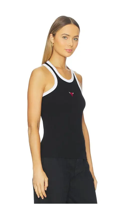Terez X Chicago Bulls Scoop Armhole Rib Tank Top - Black
