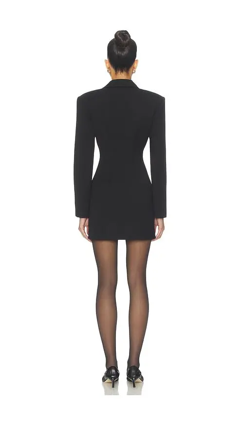 AEXAE Wool Contoured Collar Mini Dress