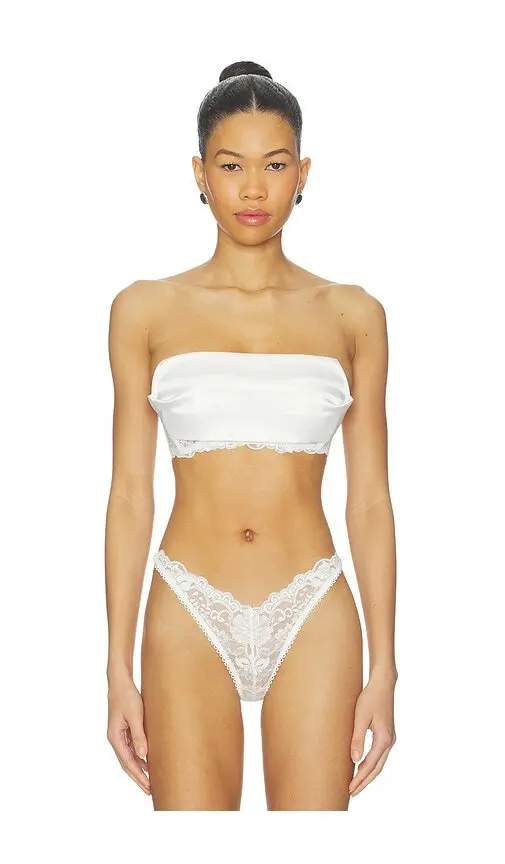 KAT THE LABEL Sasha Bandeau Bra - White