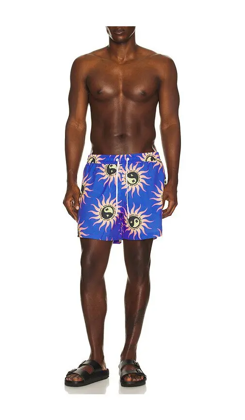 DUVIN DESIGN Sun Energy Print Swim Shorts - Blue