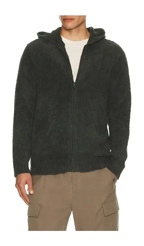Barefoot Dreams Cozychic Zip Hoodie - Dark Moss