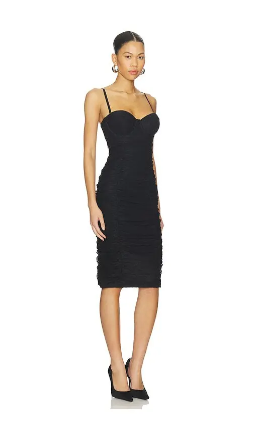 L'Agence Senna Lace Bustier Midi Dress