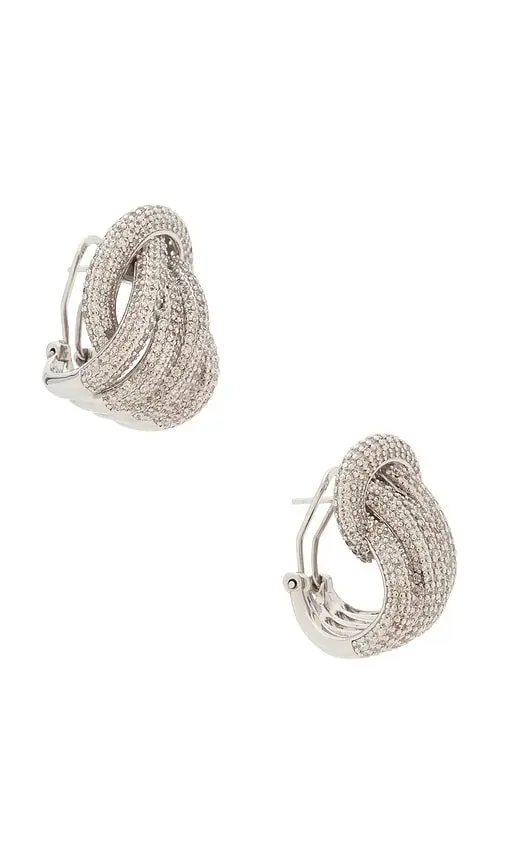 Shashi Margaux Pave Earrings - Silver