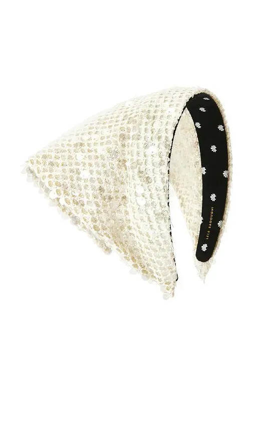 Lele Sadoughi Sequin Embellished Headband - White Sequin
