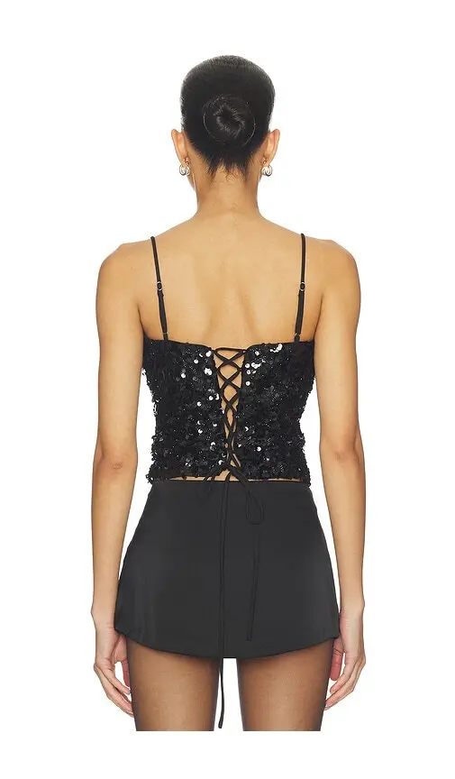 RUNAWAY THE LABEL Sequined Corset Top
