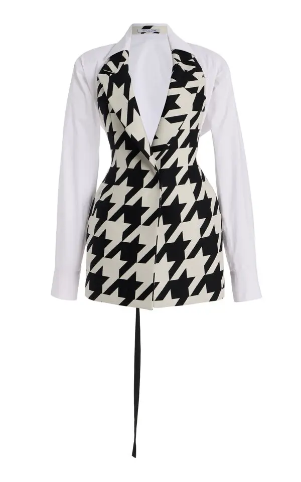 LAQUAN SMITH Houndstooth Tailored Mini Dress