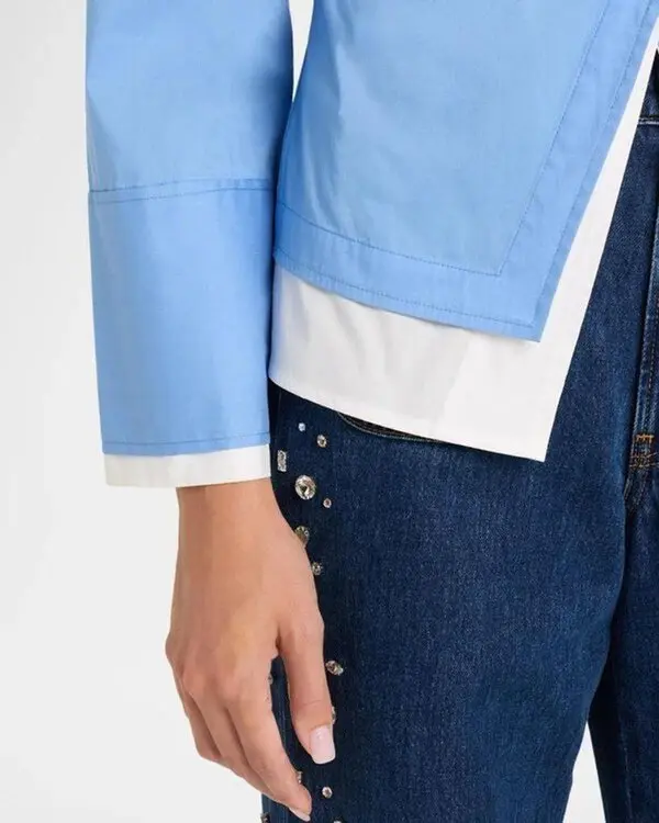 Veronica Beard Bonnie Button-front Shirt - Cadet