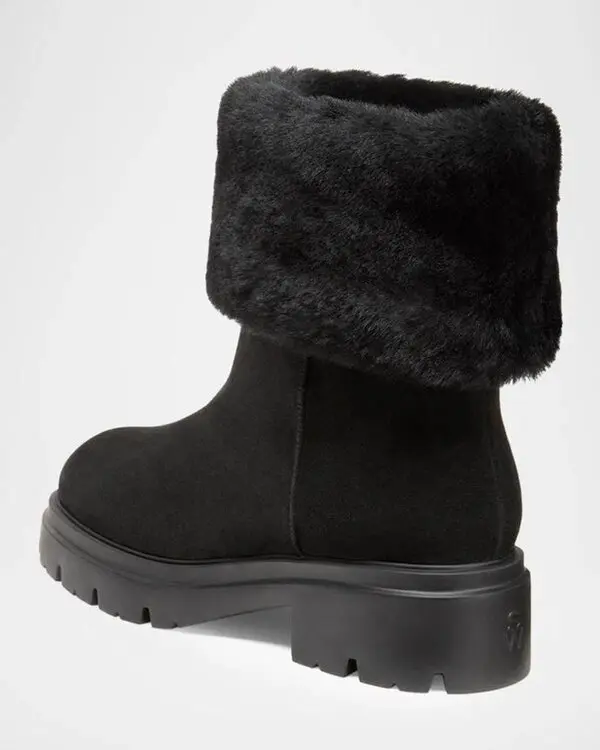 STUART WEITZMAN Hudson Shearling-lined Booties - Black