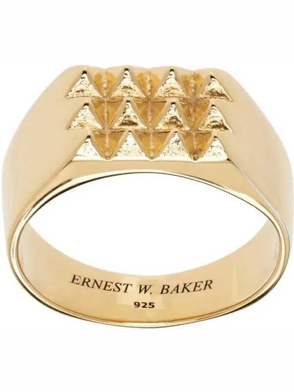 ERNEST W. BAKER Pyramid Ring - Gold Plated Silver