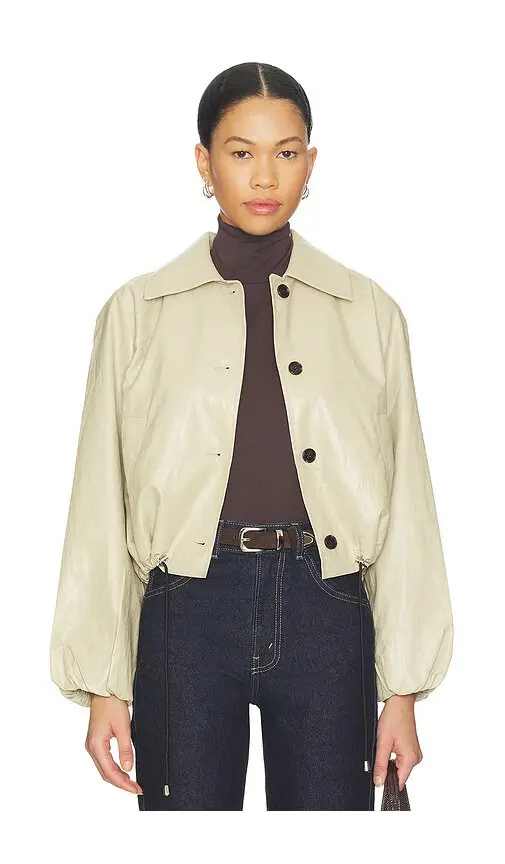 Rails Lightweight Faux Leather Jacket With Drawstring Waist