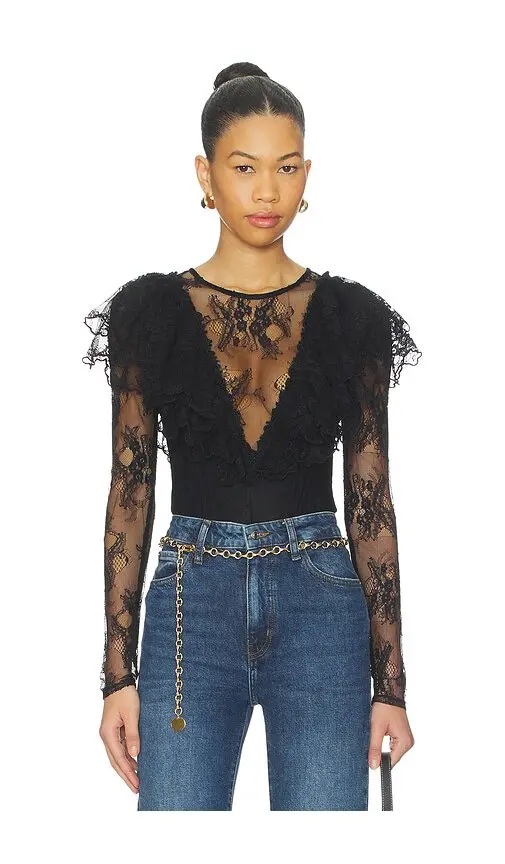 Free People X Revolve Sunday Candy Bodysuit - Black