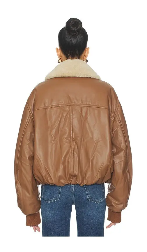 AEXAE Leather Bomber Jacket