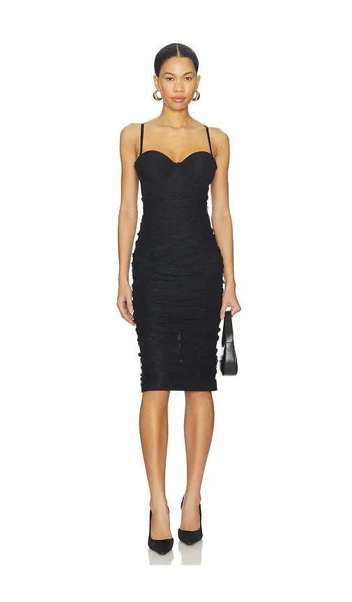 L'Agence Senna Lace Bustier Midi Dress