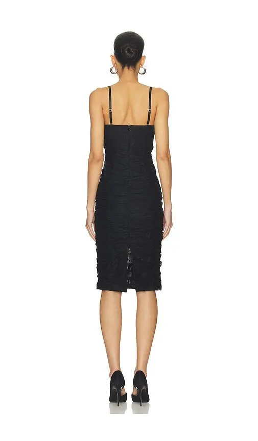 L'Agence Senna Lace Bustier Midi Dress