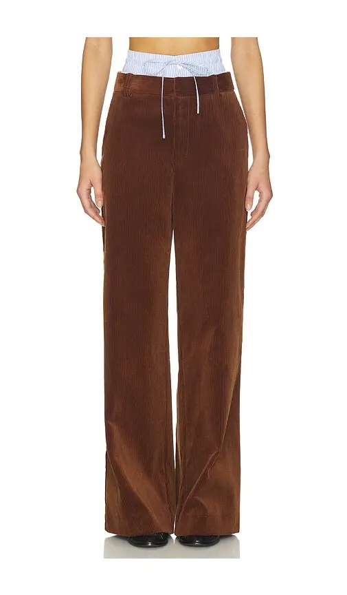 Monse Double Waistband Corduroy Pant - Brown