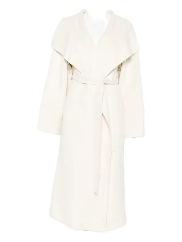 Soft Goat Wool And Cashmere Coat - White