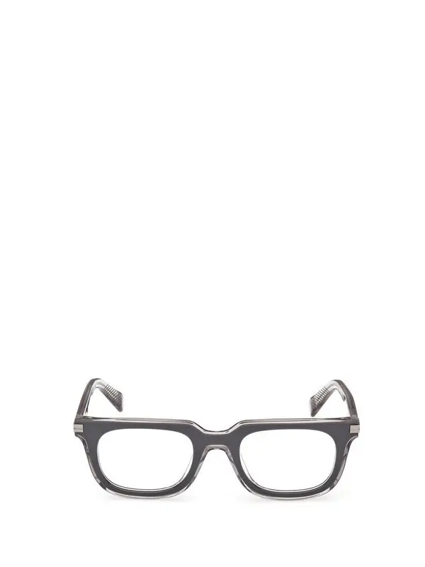Zegna Rectangular Eyeglasses - Shiny Grey