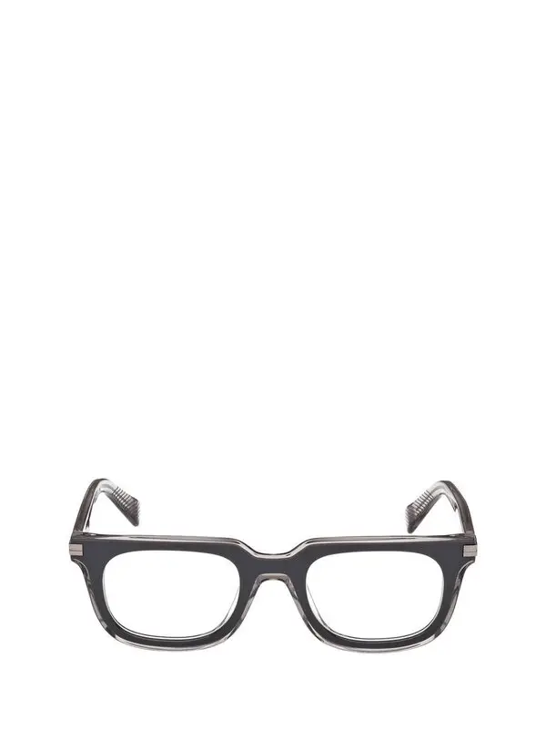 Zegna Rectangular Eyeglasses - Shiny Grey