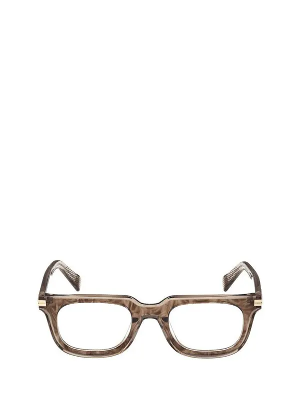 Zegna Rectangular Eyeglasses - Light Brown/striped