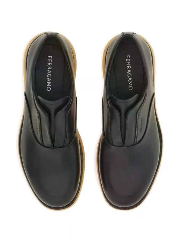 FERRAGAMO Logo-debossed Derby Shoes