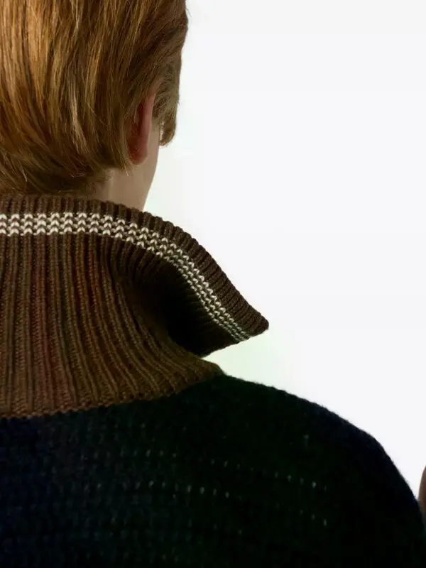 Miu Miu Color-blocked Cashmere Zipper Cardigan