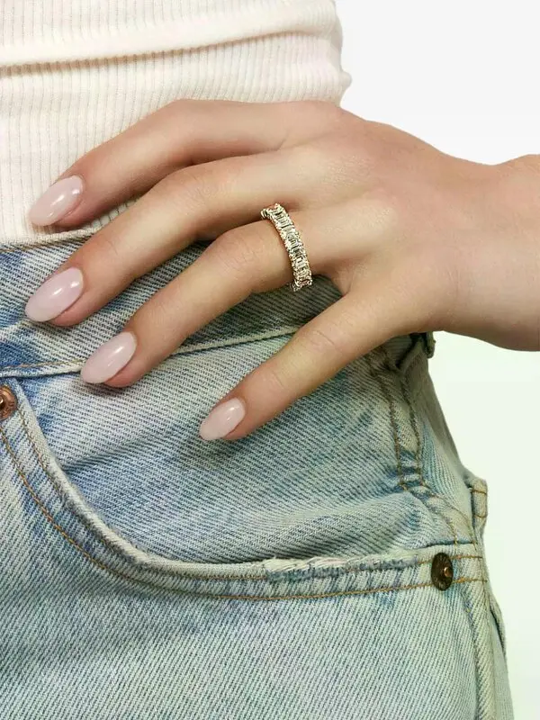 JEWELS AFICIONADO 18k White Gold Diamond Eternity Ring - Silver